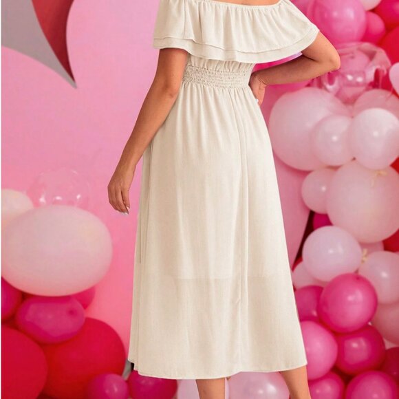 SHEIN | Dresses | Shein Off The Shoulder Party Baby Shower Maternity ...